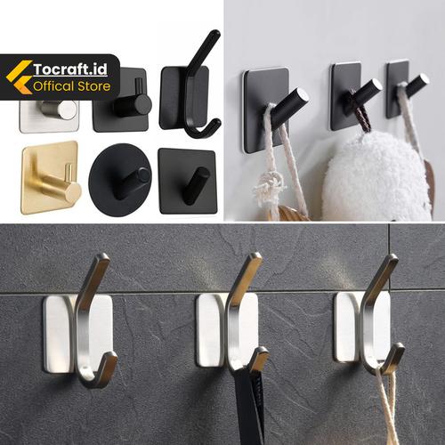 Promo TCID Gantungan Handuk Baju Stainless Steel Hook Tempel Pintu ...
