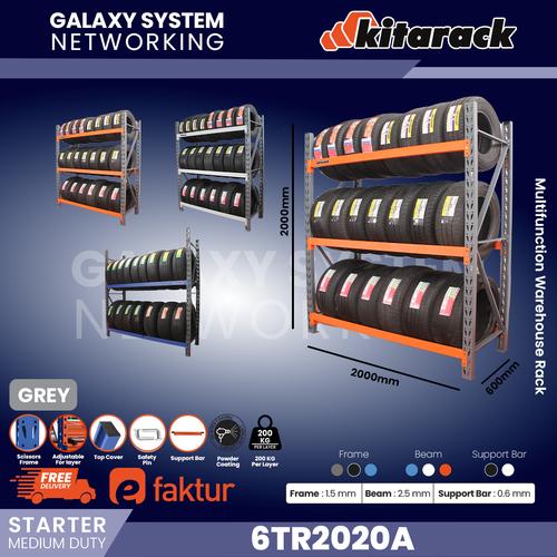 Jual Rak Besi Ban Motor Mobil 6TR2020A Starter Rak Serba Guna Tire Rack ...