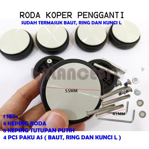 Promo RODA KOPER PENGGANTI | RODA DOUBLE PUTIH | DIAMETER 55MM | GRATIS ...