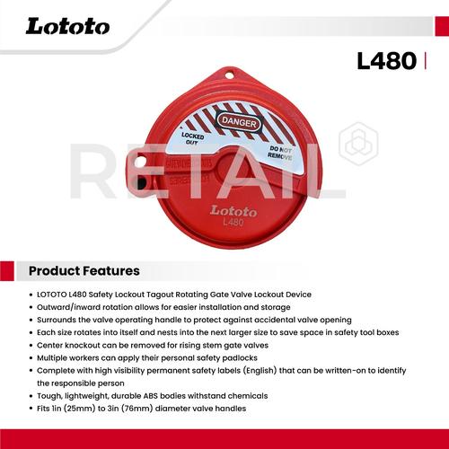 Jual LOTOTO Safety Loto Rotating Gate Valve, 1in-3in Diameter Handles ...