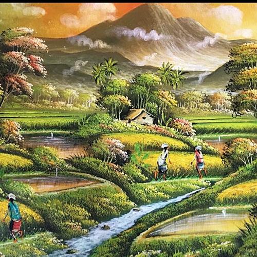 Jual Lukisan Kanvas Pemandangan Nuansa Sunset Istimewa Model Terbaru ...