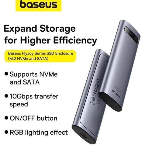 Jual Baseus M2 SSD Case NVME SATA Dual Protocol M.2 to USB Type C 3.2 ...
