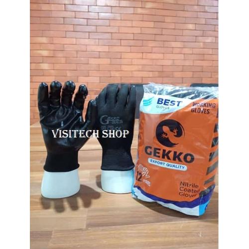 Jual Sarung Tangan Safety lapis Nitrile GEKKO GRIP Safey Glove Lapis ...