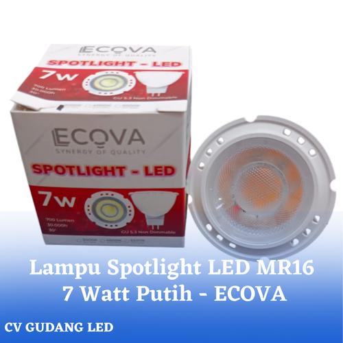 Jual Lampu Spotlight LED MR16 7 Watt Putih (6500K) - ECOVA - Putih ...