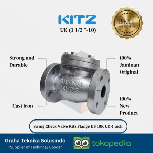 Jual Swing Check Valve Kitz Cast Iron JIS 10K Size 4 Inch - Jakarta ...
