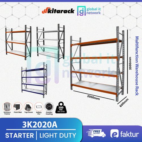 Jual RAK GUDANG BESI STARTER 2 METER 300KG/LAYER KITARACK 4 SUSUN ...