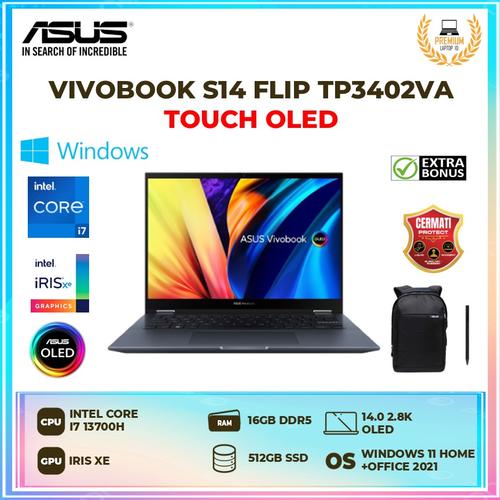 Jual Laptop ASUS Vivobook S14 Flip Oled TP3402VA 2In1 Touch I7 13700H ...