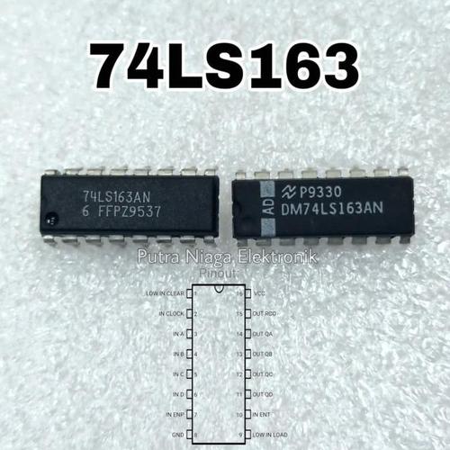 Jual IC TTL 74163 74LS163 COUNTER DM74LS163AN SN74LS163AN DIP 16P ...