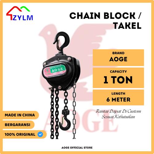 Jual AOGE Chain Block / Takel Katrol Manual Type HSZ-C 1/2/3 Panjang 6 ...