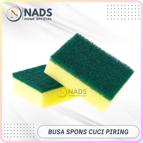 Promo Busa Spons Cuci Piring Kotak 2 Sisi Hijau Kuning Sponge Busa ...