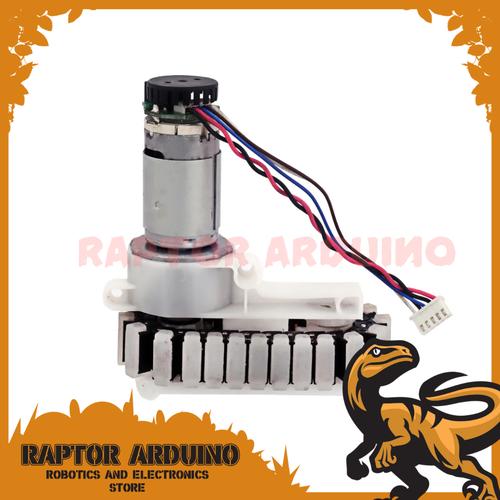 Jual DC 12V motor gearbox with rubber tank wheel + rotary encoder gear ...