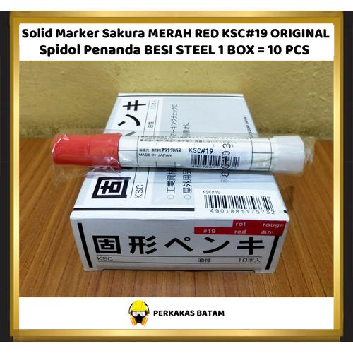 Jual Solid Marker Sakura MERAH RED 1 BOX KSC#19 Spidol Penanda BESI ...