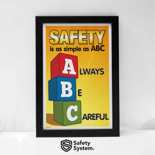 Jual Poster K3 Safety ABC Always Be Careful A2 60x40cm - Hitam, S - Kab ...