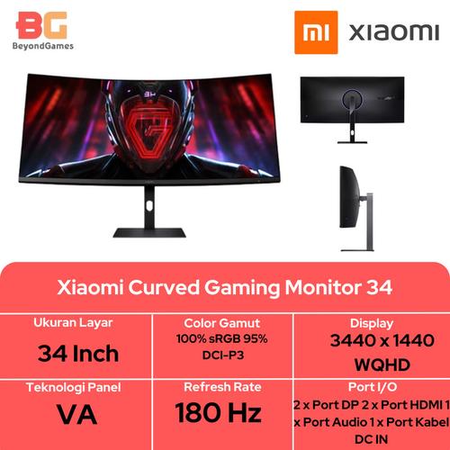 Promo Monitor Gaming G34WQi Xiaomi Curved 34 Inch Ultrawide 180Hz ...