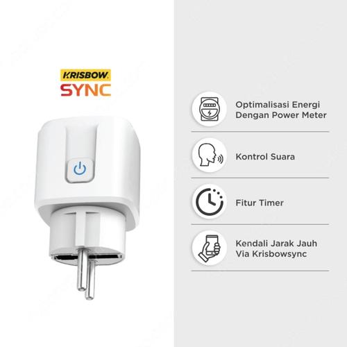 Jual Krisbow Sync Steker Smart Plug Ue Dengan Monitoring Function ...