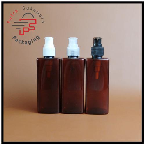 Jual botol pump 250ml kotak amber/botol lotion pump 250ml/pump neck 24 - PUMP NATURAL - Kab ...