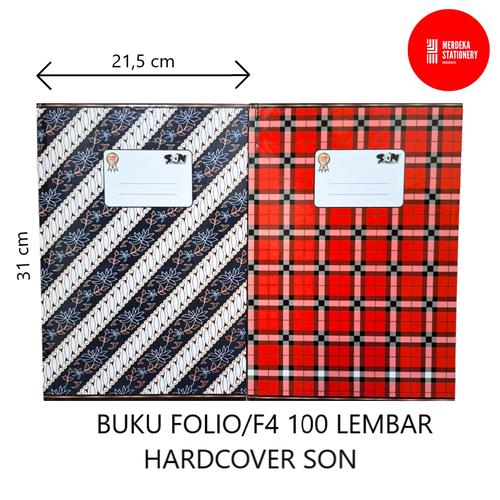 Jual Buku/Book Catatan Folio/F4 100 Lembar SON Hard Cover/HardCover Keras Batik/Kotak-kotak ...
