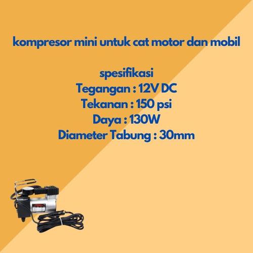 Jual Kompresor udara cat mini listrik untuk motor dan mobil - Jakarta ...