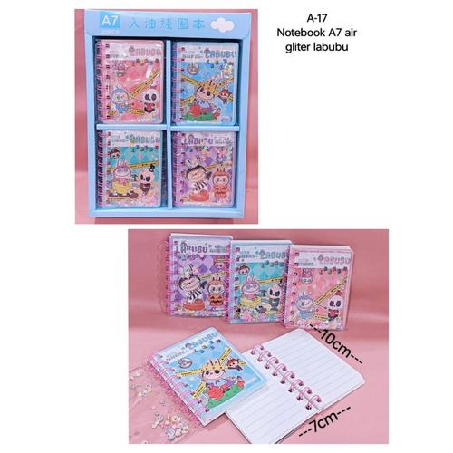 Jual Binder Notebook A7 Air Glitter Labubu | Pocket Memo | Mini Binder ...