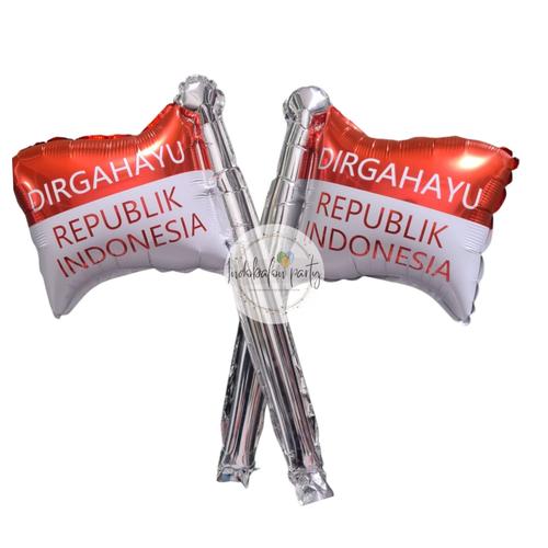 Jual PACK ISI 50 Balon foil Stick bendera merah putih / DIRGAHAYU RI 17 ...