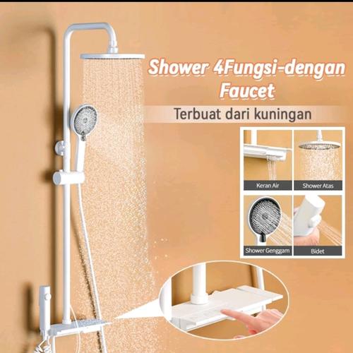 Jual SHOWER TIANG PANAS DINGIN WHITE SHOWER COLUMN SETT MIXER WARNA ...
