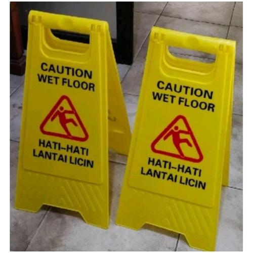 Jual Caution wet floor sign / papan peringatan lantai basah licin ...