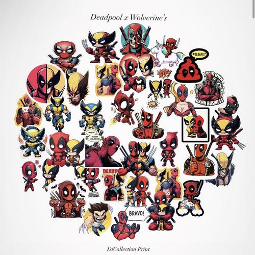 Jual Deadpool x Wolverine Sticker Packs 30+ Pcs Anti Air Bahan Vinyl ...
