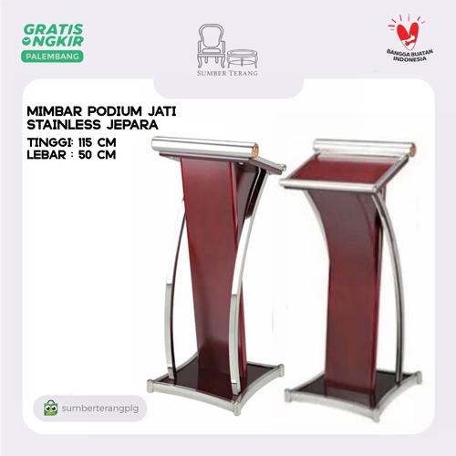 Jual Mimbar Pidato Podium Minimalis Jati Stainless Podium Kayu Mimbar ...