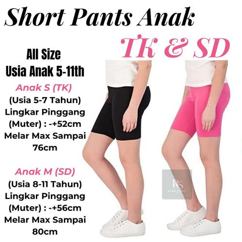 Promo Celana Short Anak Legging pendek TK SD Bahan Adem - Hitam, Anak M - Jakarta Selatan - ruum ...