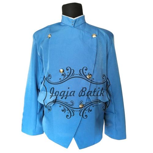 Jual Beskap Solo Biru Denim Baju Tradisional Adat Jawa - S - Kab ...