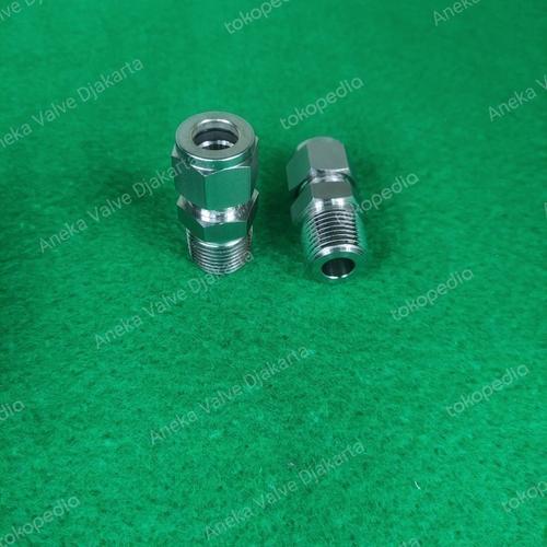 Jual Male connector Tube Stainless Ss316 OD 1/2" x 1/2" inch NPT ...