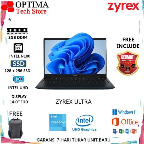Jual Laptop Zyrex Murah Ultra Ram 8GB Intel N100 256GB SSD + 128gb Emmc ...