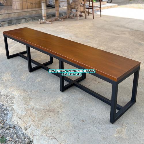 Jual Bench kaki besi / bangku kayu jati kaki besi hollo - Kab. Jepara ...