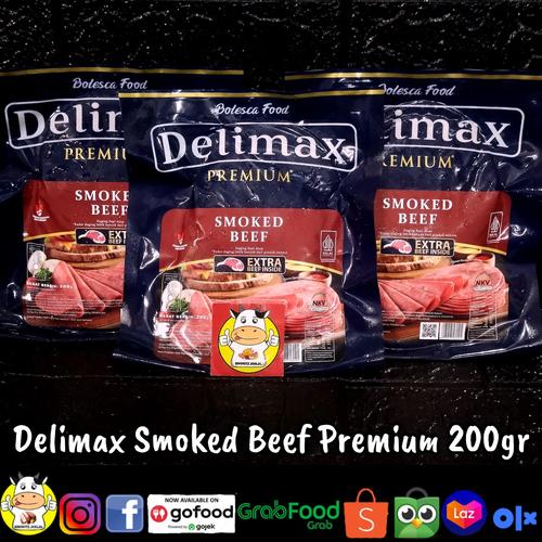 Jual DELIMAX SMOKED BEEF PREMIUM 200GR - 500GR - ISIAN BURGER PREMIUM ...