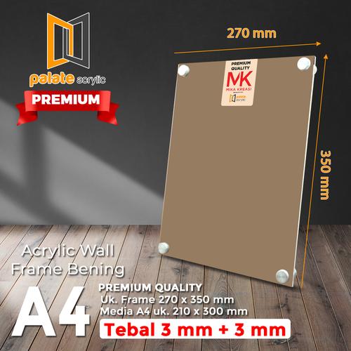 Jual AKRILIK FRAME A4 / ACRYLIC FRAME A4 3MM+3MM LANDSCAPE / PORTRAIT ...
