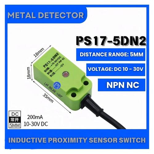 Jual PROXIMITY SENSOR PS17-5DN2 NPN NC NORMALY CLOSE DC10-30V 3 WIRE ...