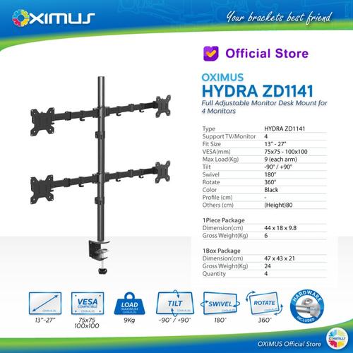 Jual BRACKET MEJA LCD LED TV 4 Monitor 13" - 27" OXIMUS HYDRA ZD1141 ...