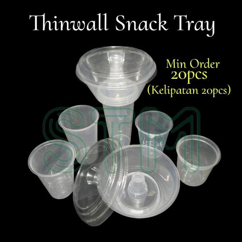 Promo Snack Tray Cup PP Injection Thinwall Plastik - 626Hitam250pcs ...