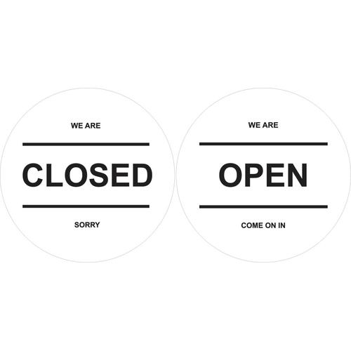 Jual papan tanda sign board bulat open closed putih - Kab. Bekasi - mey ...