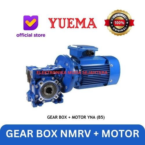 Jual GEARBOX NMRV 050 YUEMA COUPLE MOTOR 0.37kW 0.5HP YUEMA YNA B5 ...