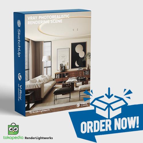 Jual 3D Interior Scene Render PhotoRealistik Vray Sketchup Setting Vol ...