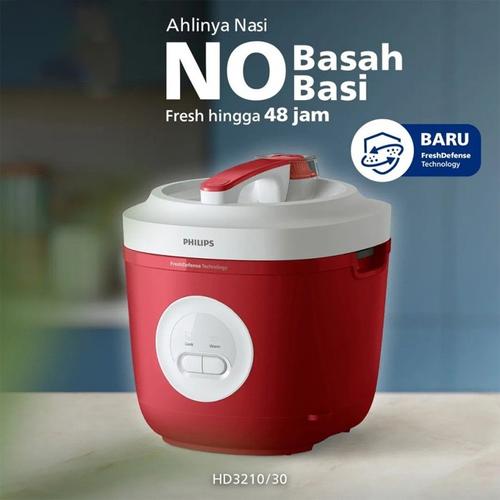 Jual PHILIPS Rice Cooker Basic Series HD3210/30 1.8L - Merah Magic Com Nasi No Basi hingga 48 ...