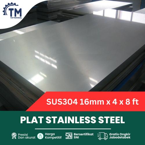 Jual Harga Plat Stainless Steel sus304 16mm x 4x8 Feet / 1200x2400 mm / 120x240 cm / 1,2x2,4 ...
