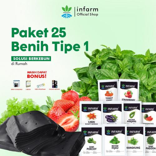 Jual READY INFARM - Paket 25 Macam Benih Tipe 1 Tanaman Sayuran Buah Dan Bunga Kemasan Aluminium ...