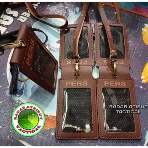 Jual ID Card Holder Tali Lanyard Name Tag Double Flip Magnet Logo PERS ...