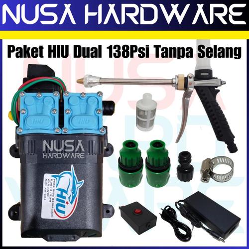 Jual Paket Hiu Dual Pump Original 138Psi High Pressure Pompa Air Dc 12V ...