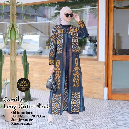 Jual Baju Batik Wanita Outer Long Modern Tenun Ca 206. -Sm - Kota ...