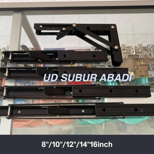 Jual Bracket Engsel Siku Rak Lipat Meja Dinding Hitam 20CM/25CM/30CM ...