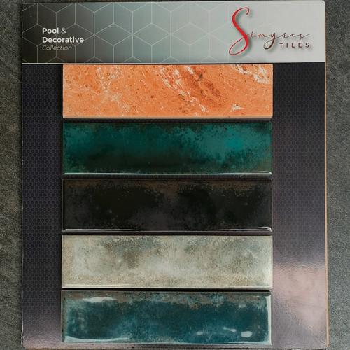 Jual Keramik Singres Type Julius Green Ocean Glossy 6 x 24 cm - Kota ...
