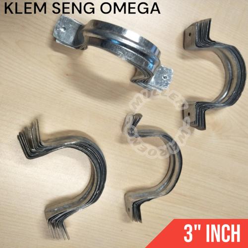 Jual KLEM PIPA OMEGA 3" CLAMP SENG TEMPEL OMEGA 3 INCHI KROM PUTIH ...